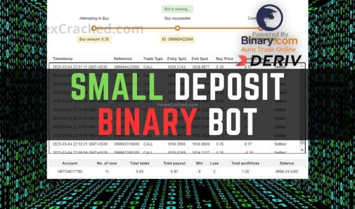 Small Deposit Binary BOT (10$) FREE Download - ForexCracked